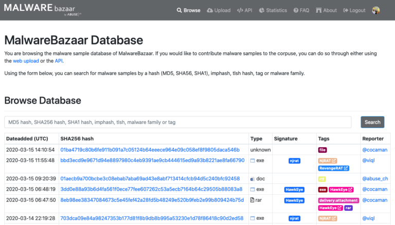 MalwareBazaar by abuse.ch – Python Scripts – vulnerability
